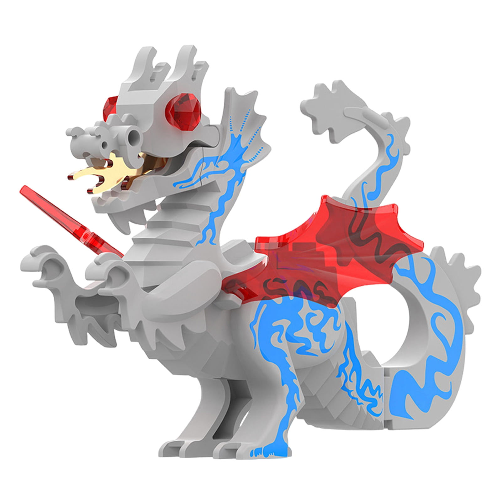vnanda Dinosaur Ornaments Mini Dragon Model Diy Assembled Animal Action ...