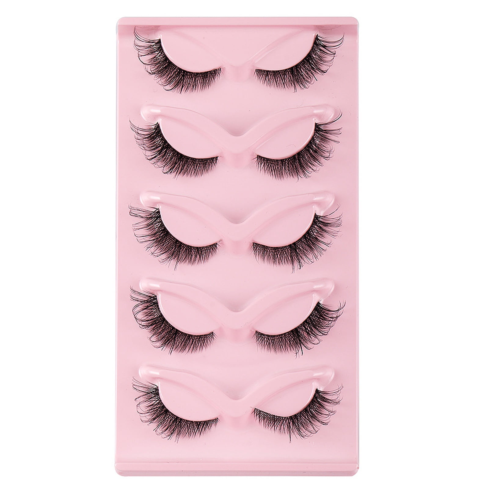 vnanda Easy to Use Fake Eyelashes 5 Pairs Lashes Natural 3d Effect Easy ...