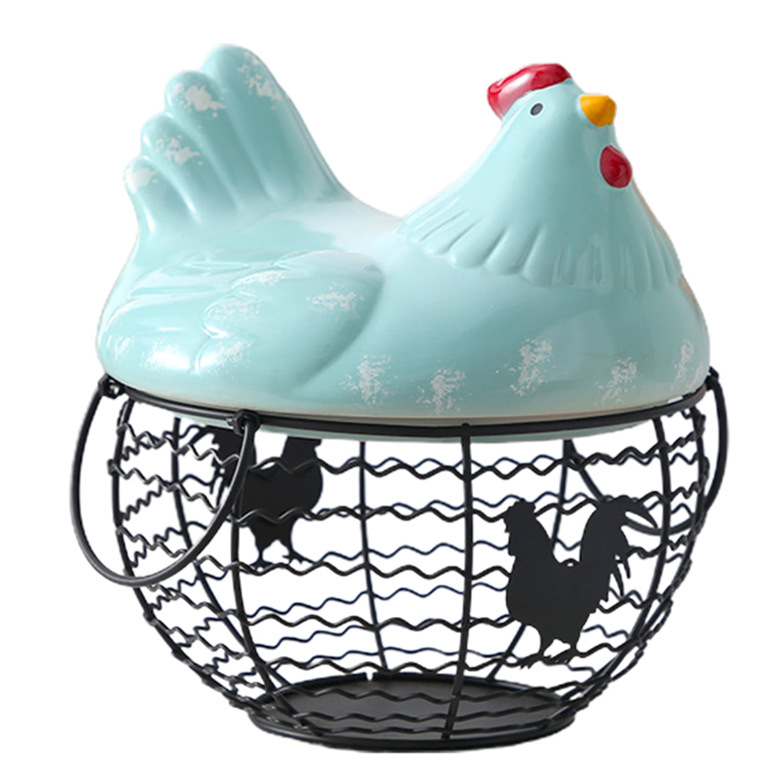 vnanda Egg Collecting Basket Metal Egg Storage Basket with Handle ...