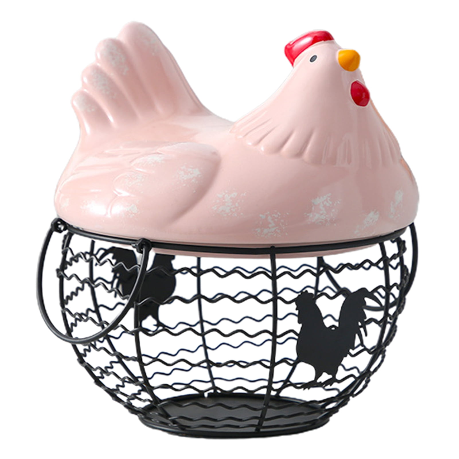 vnanda Egg Collecting Basket Metal Egg Storage Basket with Handle ...