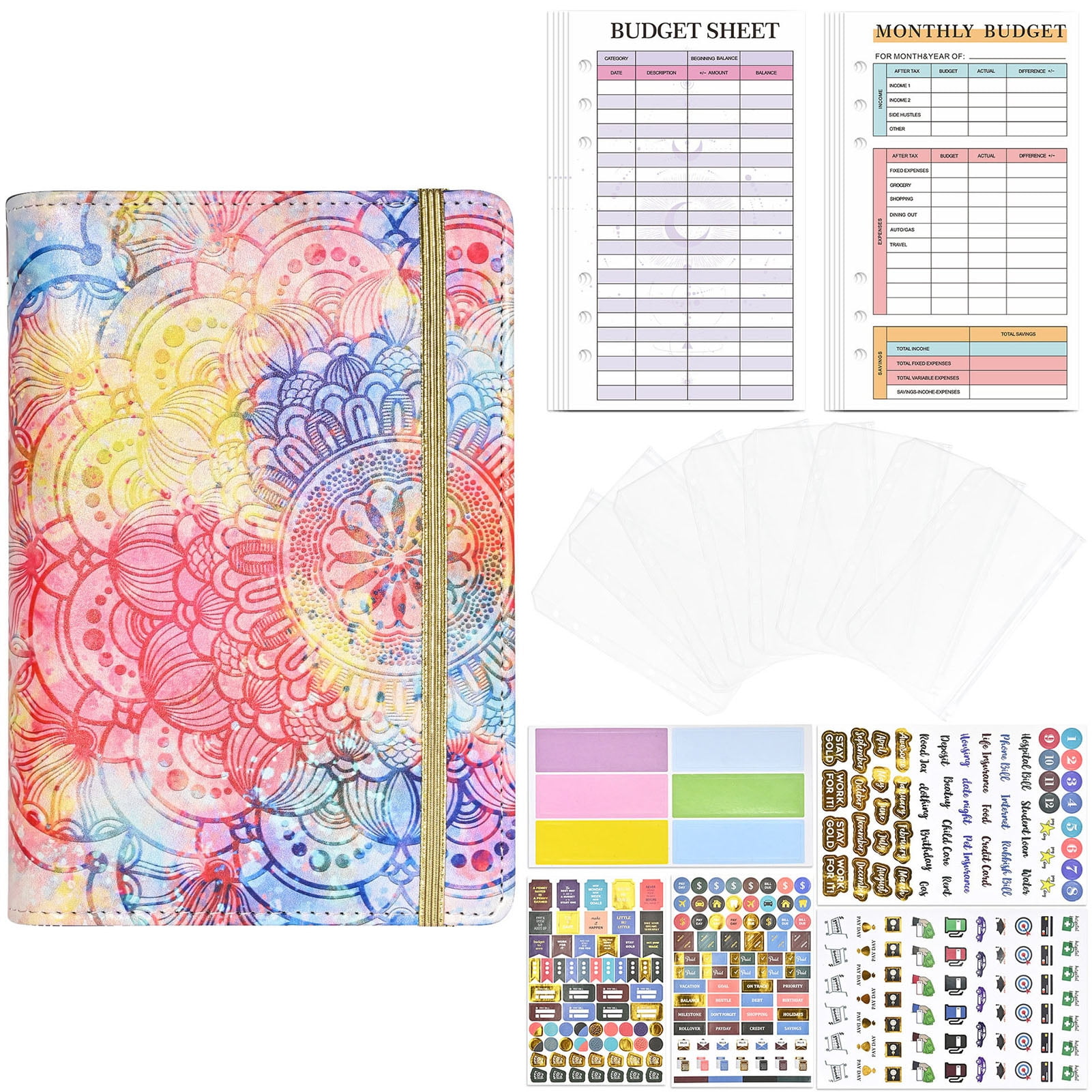 vnanda Expense Tracking Cards Stylish A6 Binder Flower Printed with ... vnanda Expense Tracking Cards Stylish A6 Binder Flower Printed with ...
