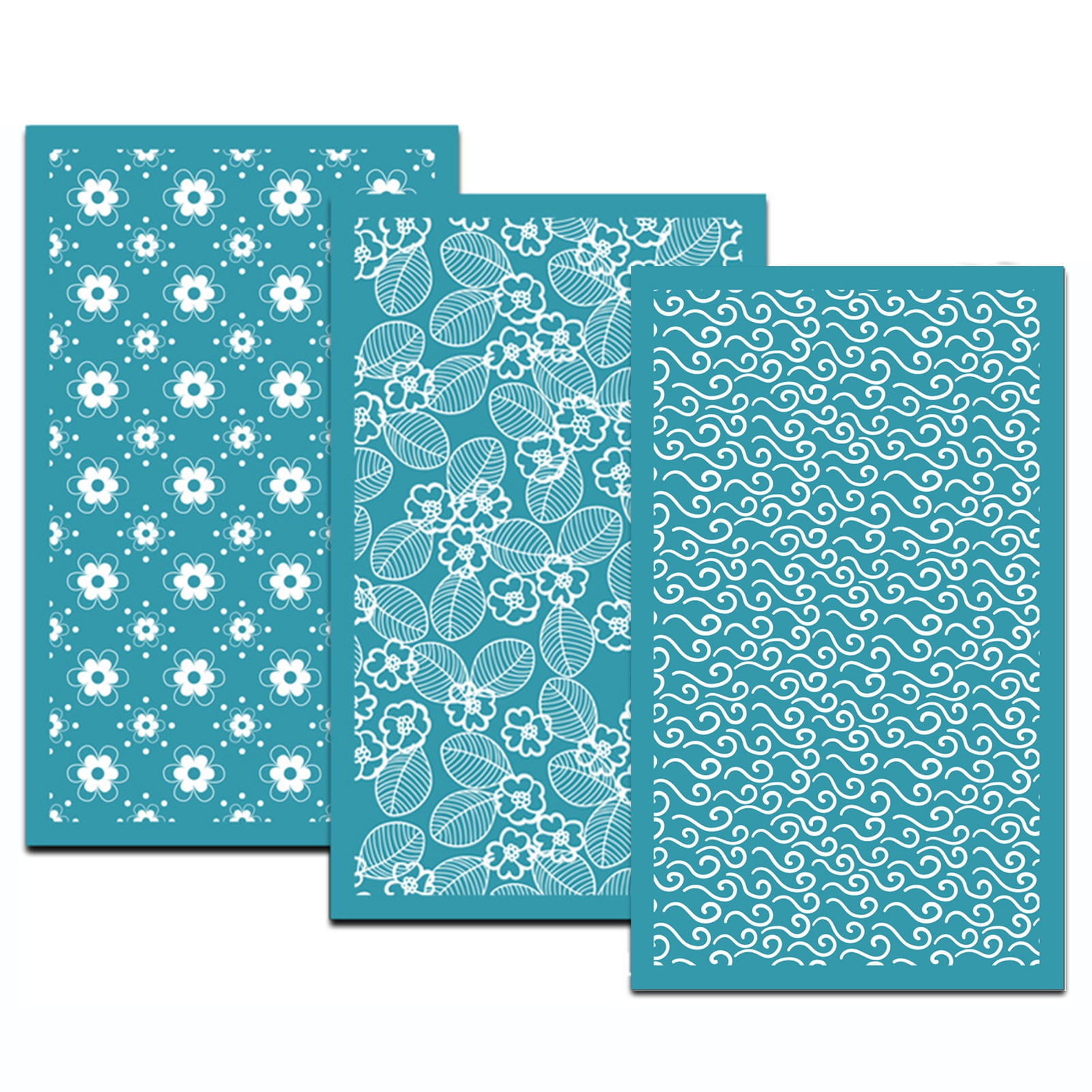 vnanda Floral Pattern Stencils 3pcs Durable Reusable Printing Stencils ...