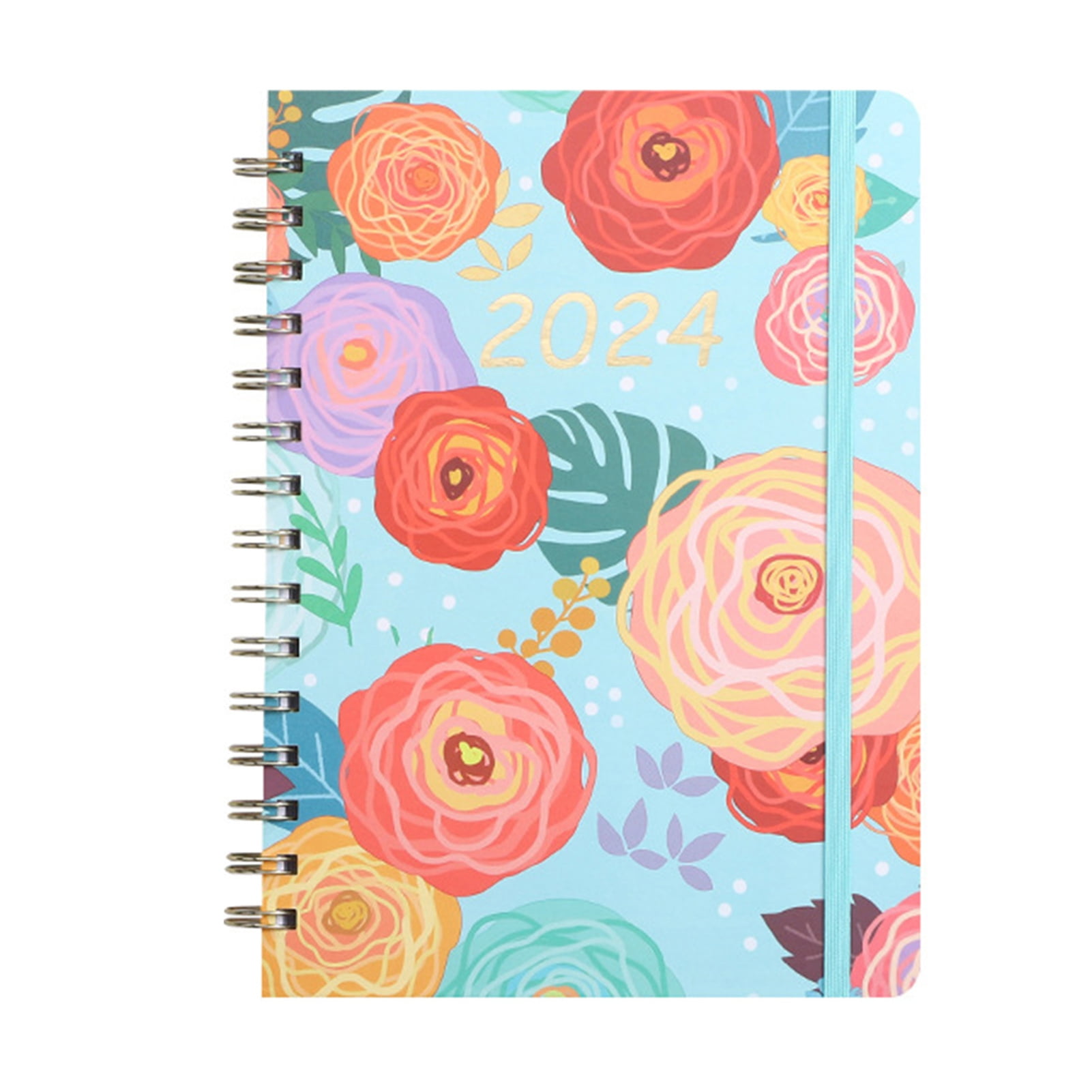 vnanda Floral Print Monthly Planner Weekly Exquisite 2024 Notebook Stay ...