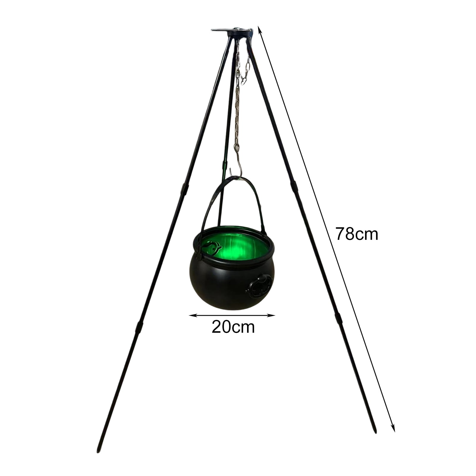 vnanda Halloween Outdoor Decor Witch Cauldron on Tripod with Green ...