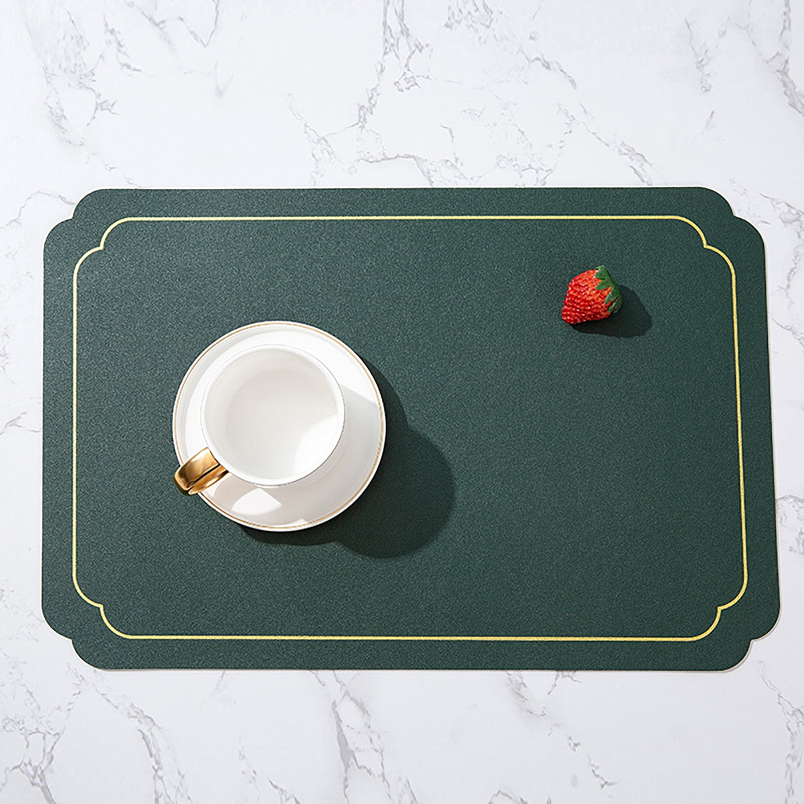 vnanda Kitchen Placemat Rectangle Faux Leather Placemat Modern ...