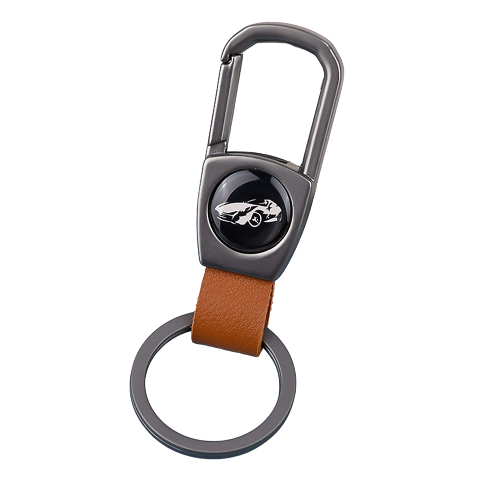 vnanda Luxurious Car Key Fob Holder Keychain Stainless D-shaped ...