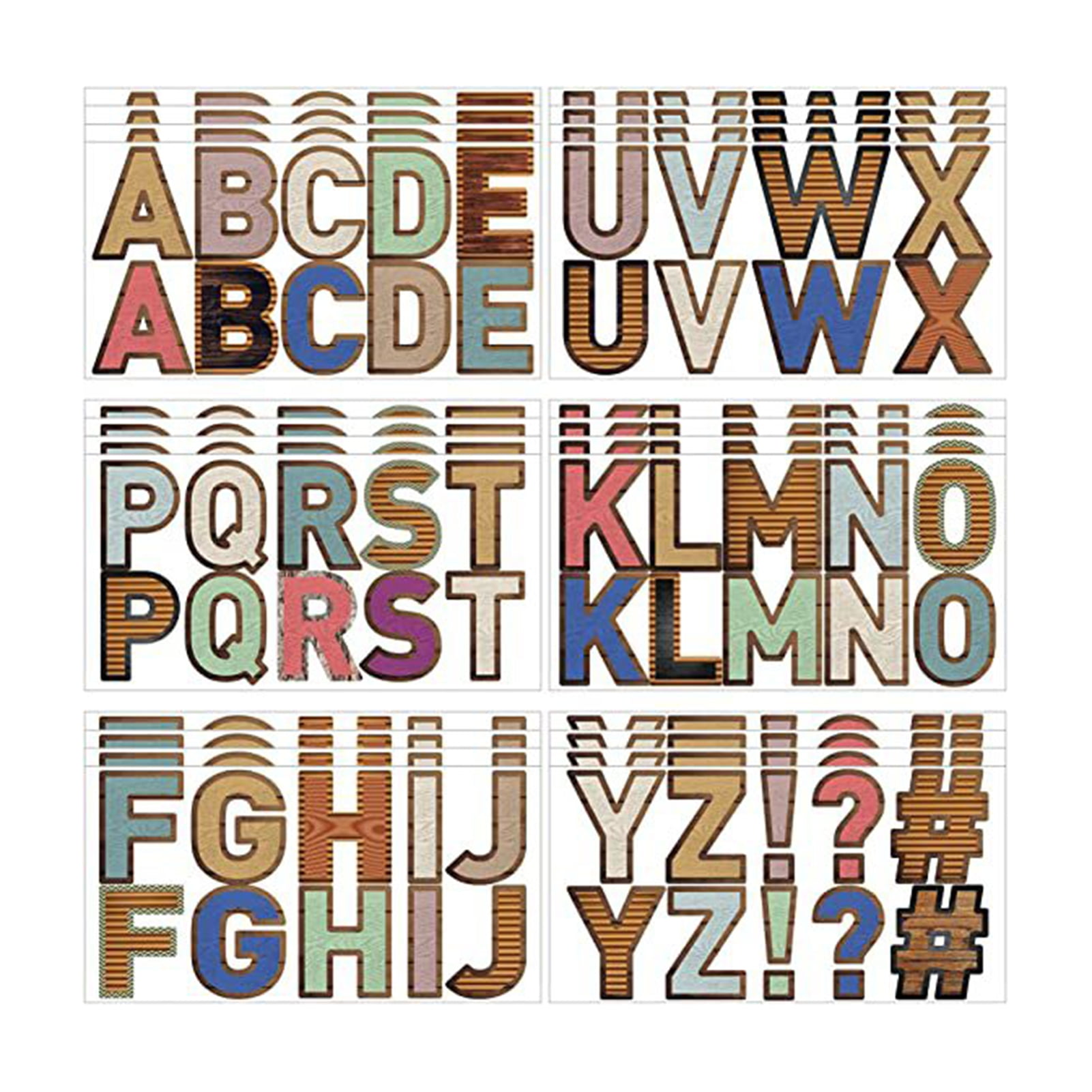 vnanda Monotony-breaking Letter Stickers 24 Sheets Alphabet Stickers ...