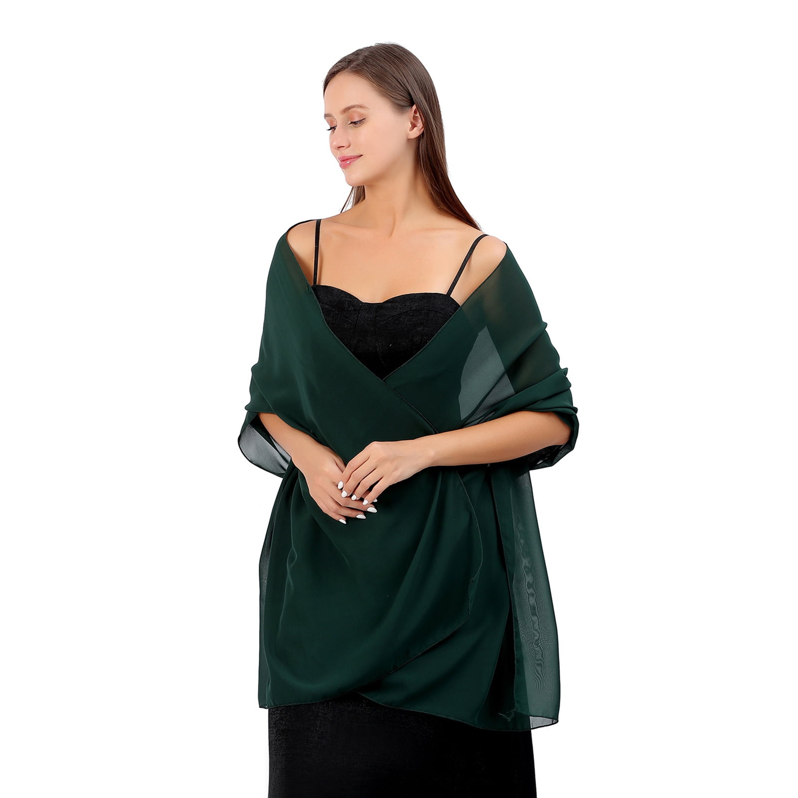 vnanda Party Shawl Scarf Solid Color Chiffon Bride Shawl for Wedding ...