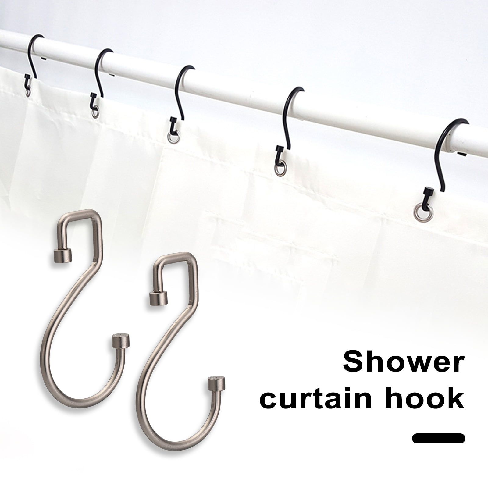 vnanda S-shaped Curtain Hook 2pcs Curtain Hook Adjustable S-shaped ...