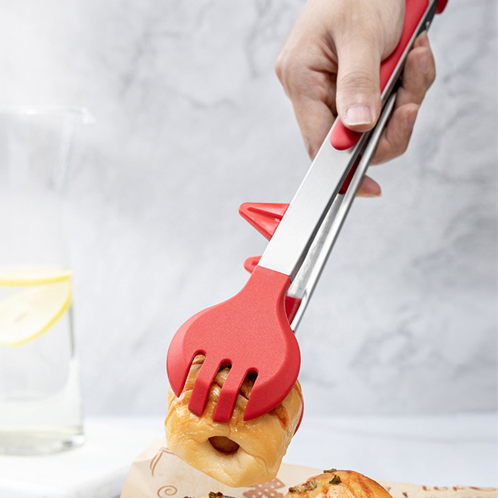 vnanda Tongs for Water Stainless Steel Silicone Food Tongs with Non ...