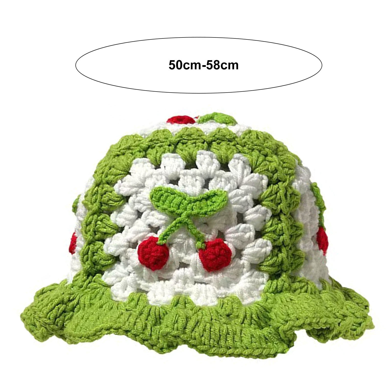 vnanda Traveling Bucket Hat Stylish Cherry Crochet Bucket Hat for Women ...