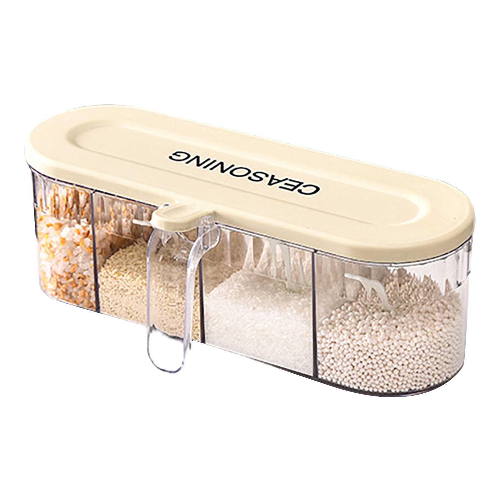 vnanda Wall-mounted Spice Jar Seasoning Box with Lid Capacity Dustproof ...