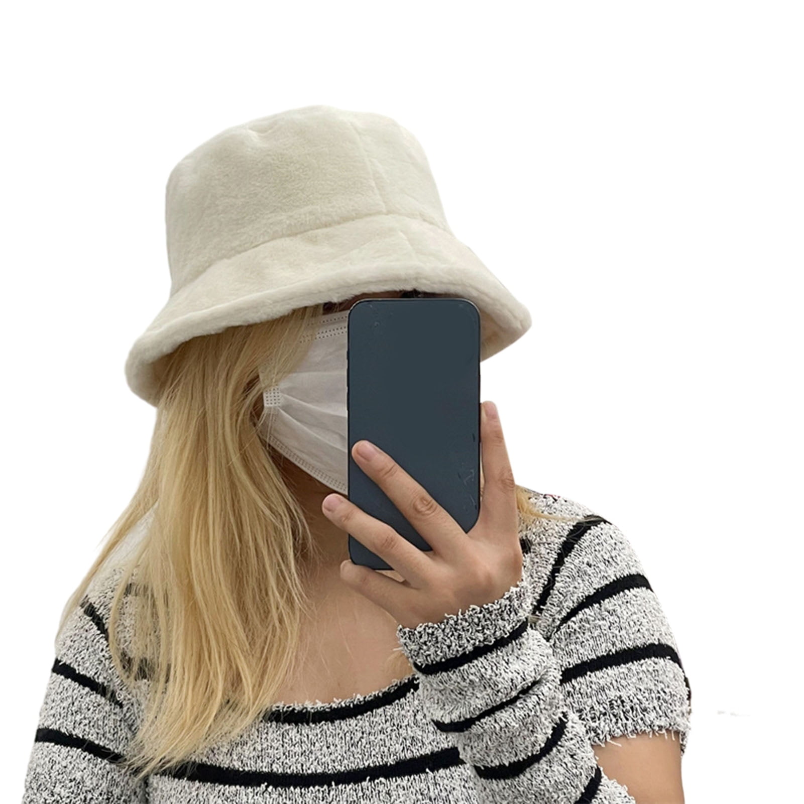 vnanda Warm Basin Hat Women's Winter Fisherman Hat Wide Brim Solid ...