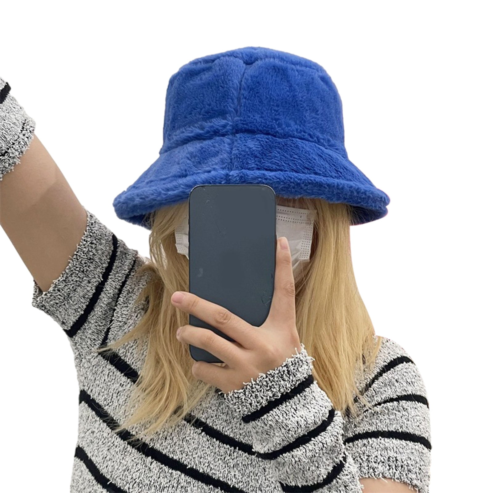 vnanda Warm Basin Hat Women's Winter Fisherman Hat Wide Brim Solid ...