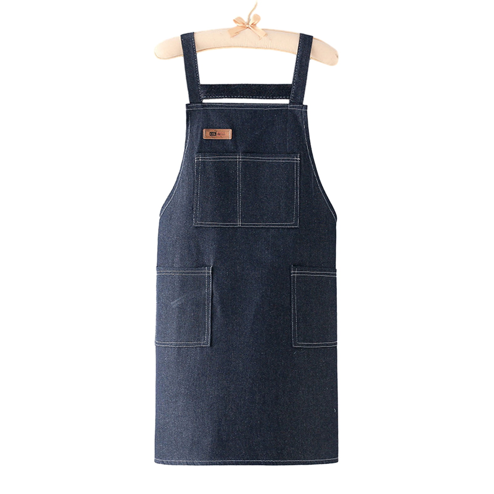 vnanda Washable Apron Apron Soft Durable Denim Cooking Apron with Large ...