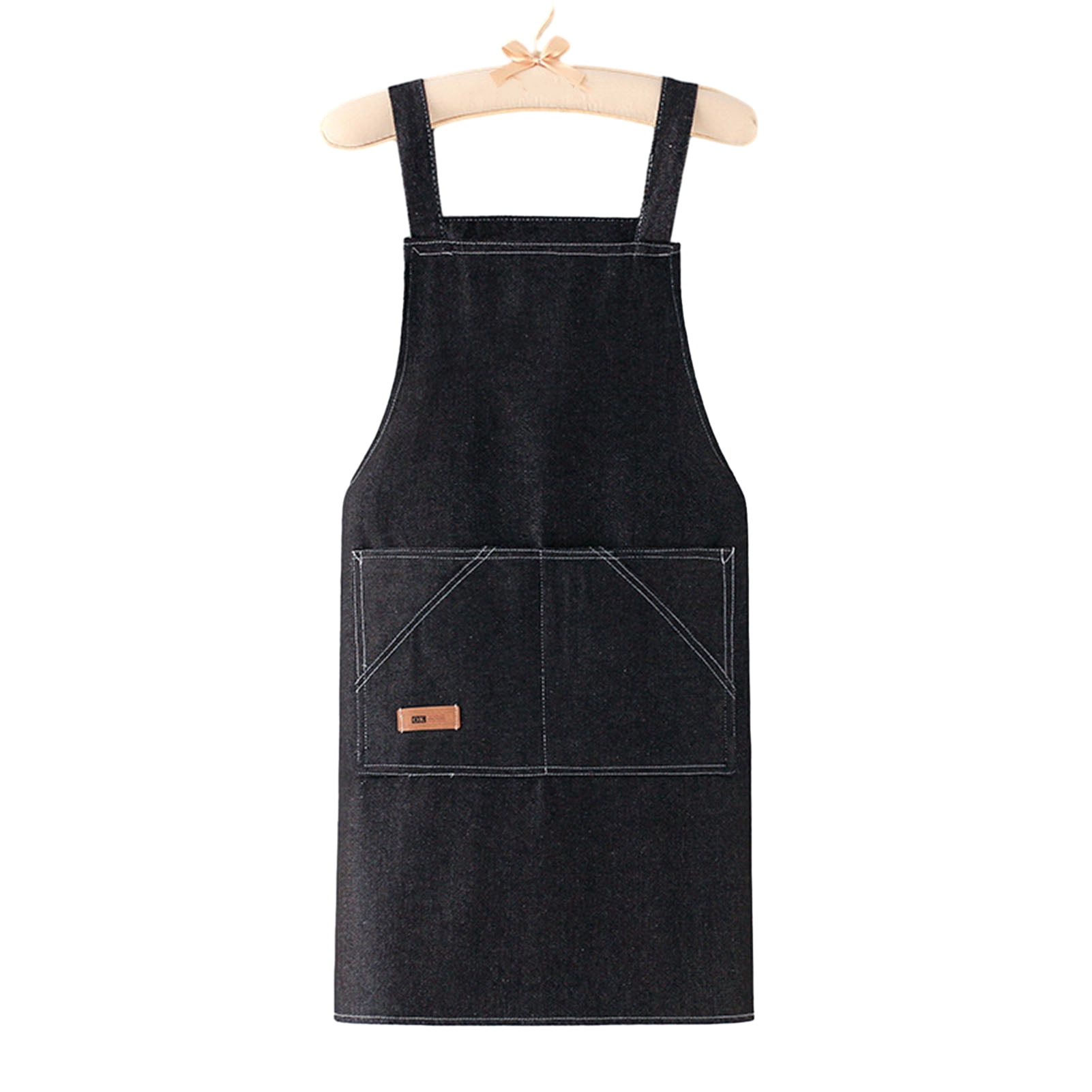 vnanda Washable Apron Apron Soft Durable Denim Cooking Apron with Large ...