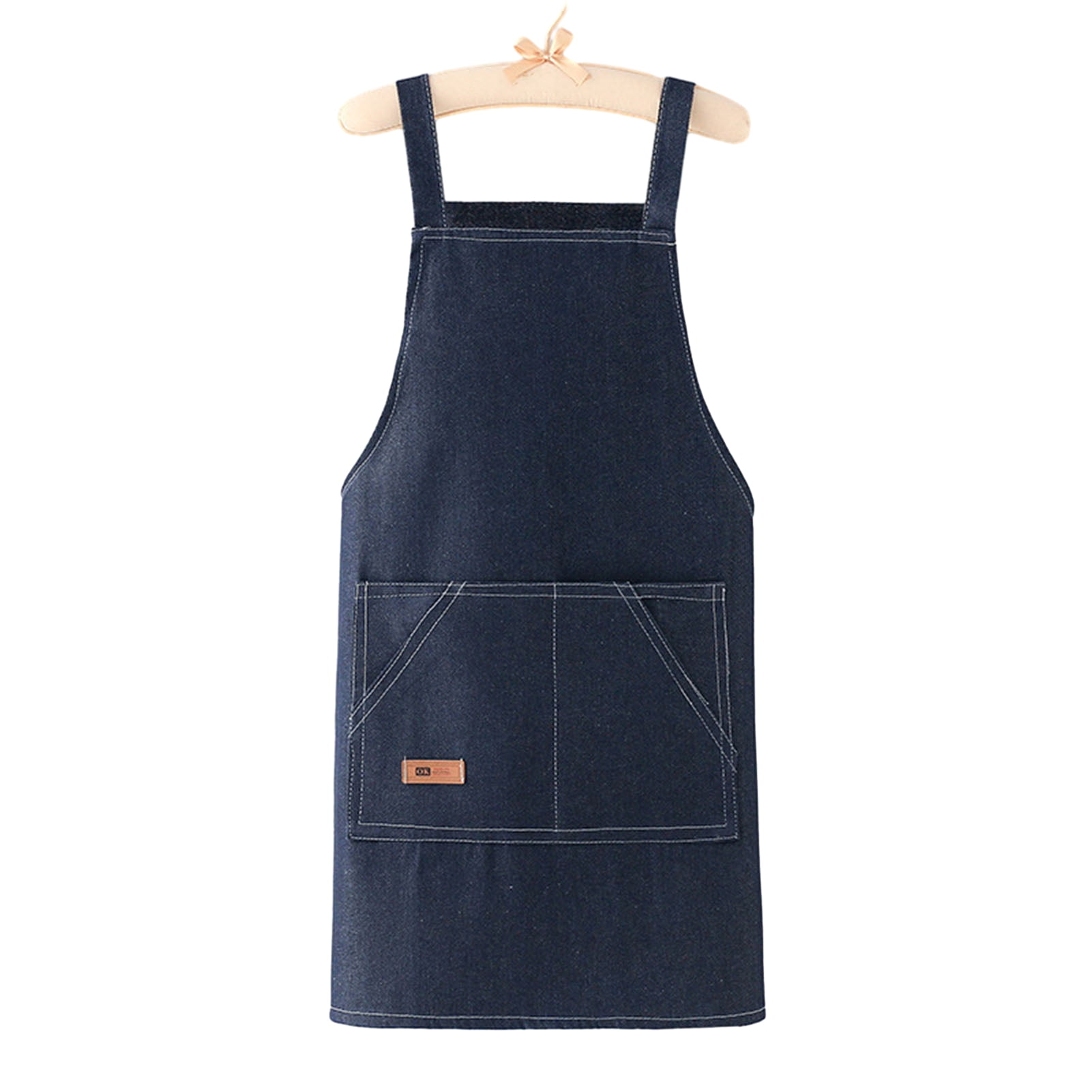 vnanda Washable Apron Apron Soft Durable Denim Cooking Apron with Large ...