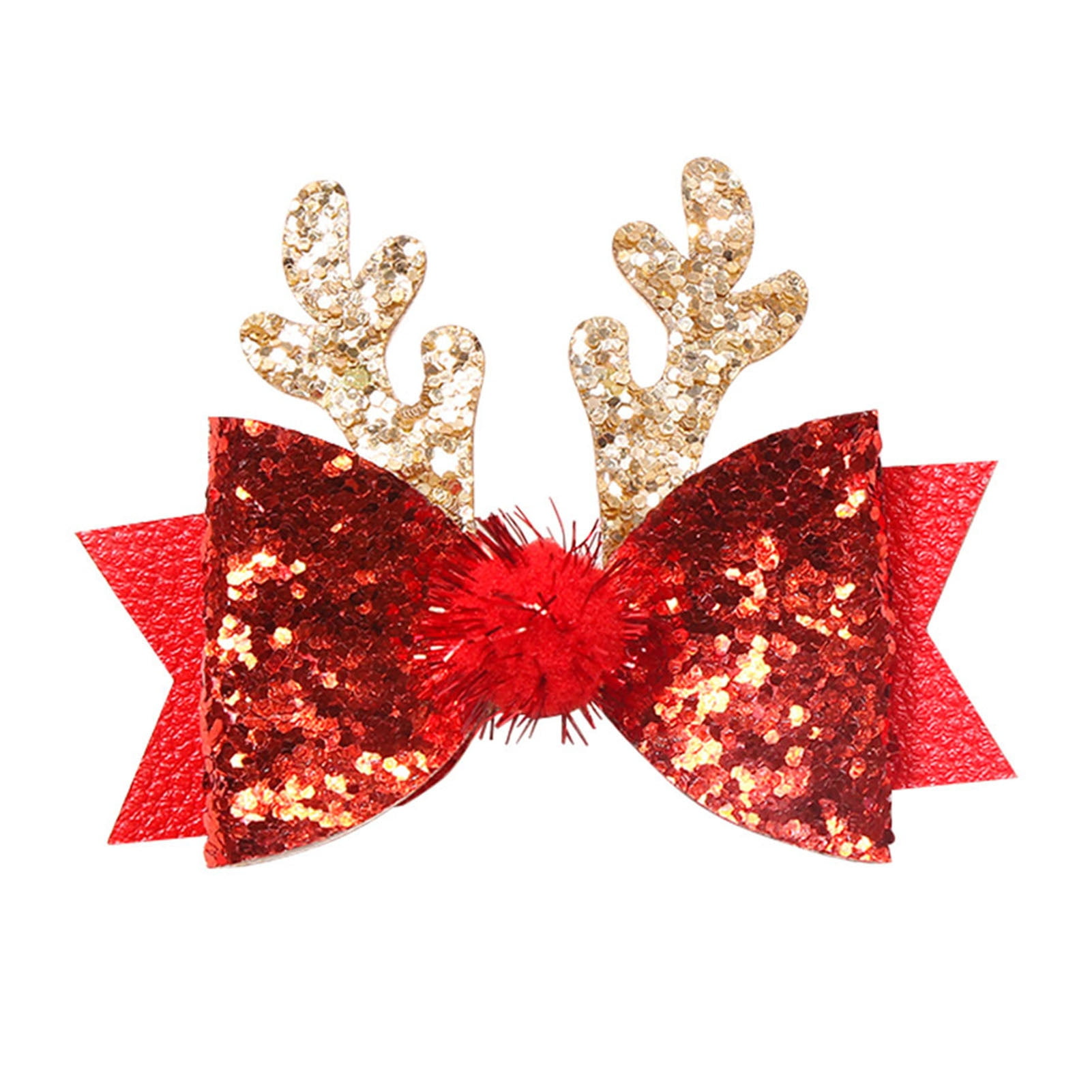 vnanda Women Hairpin Christmas Hairpin Antler Bow Ball Shape Shiny ...
