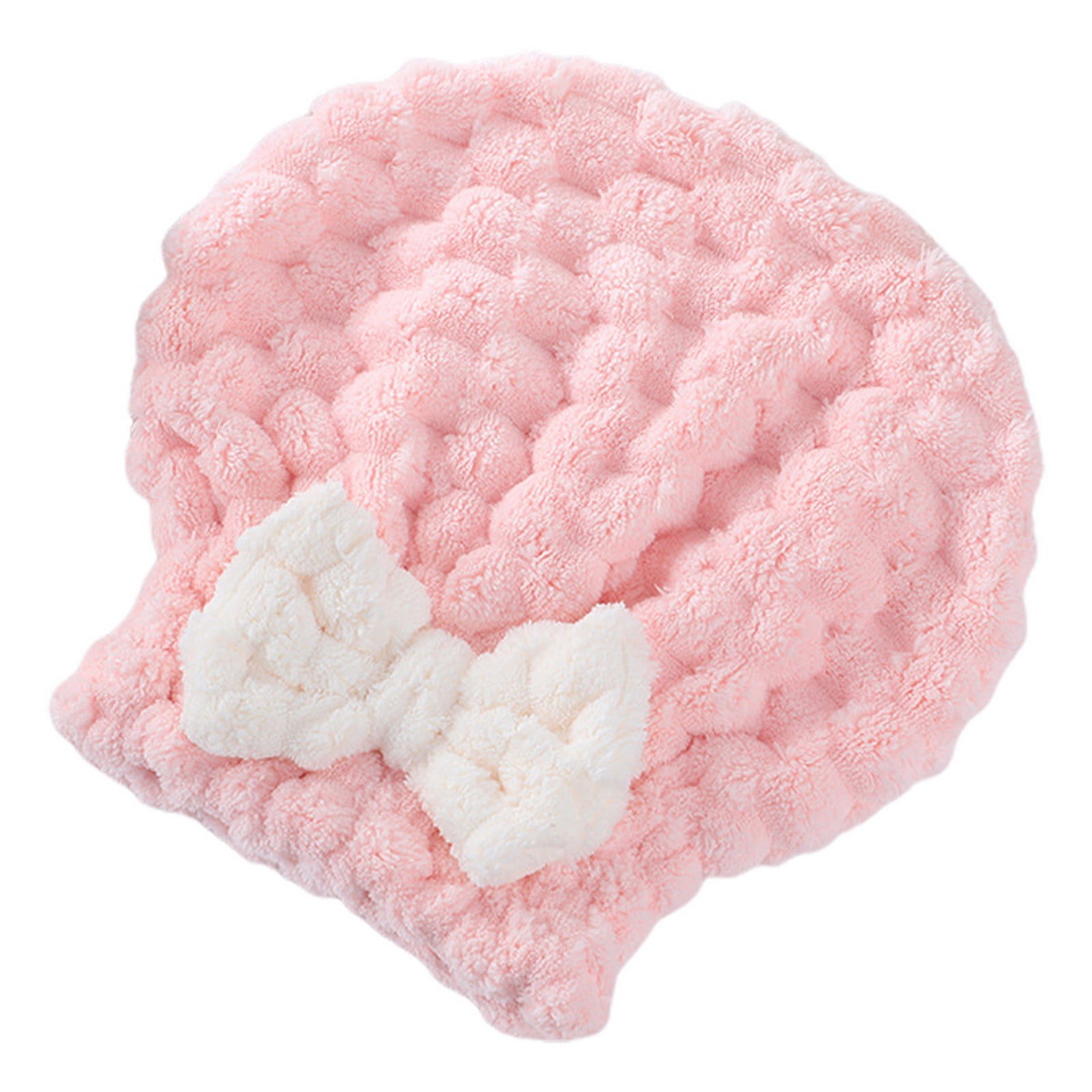 vnanda Women Shower Hat Coral Fleece Shower Hat with Sweet Bowknot ...