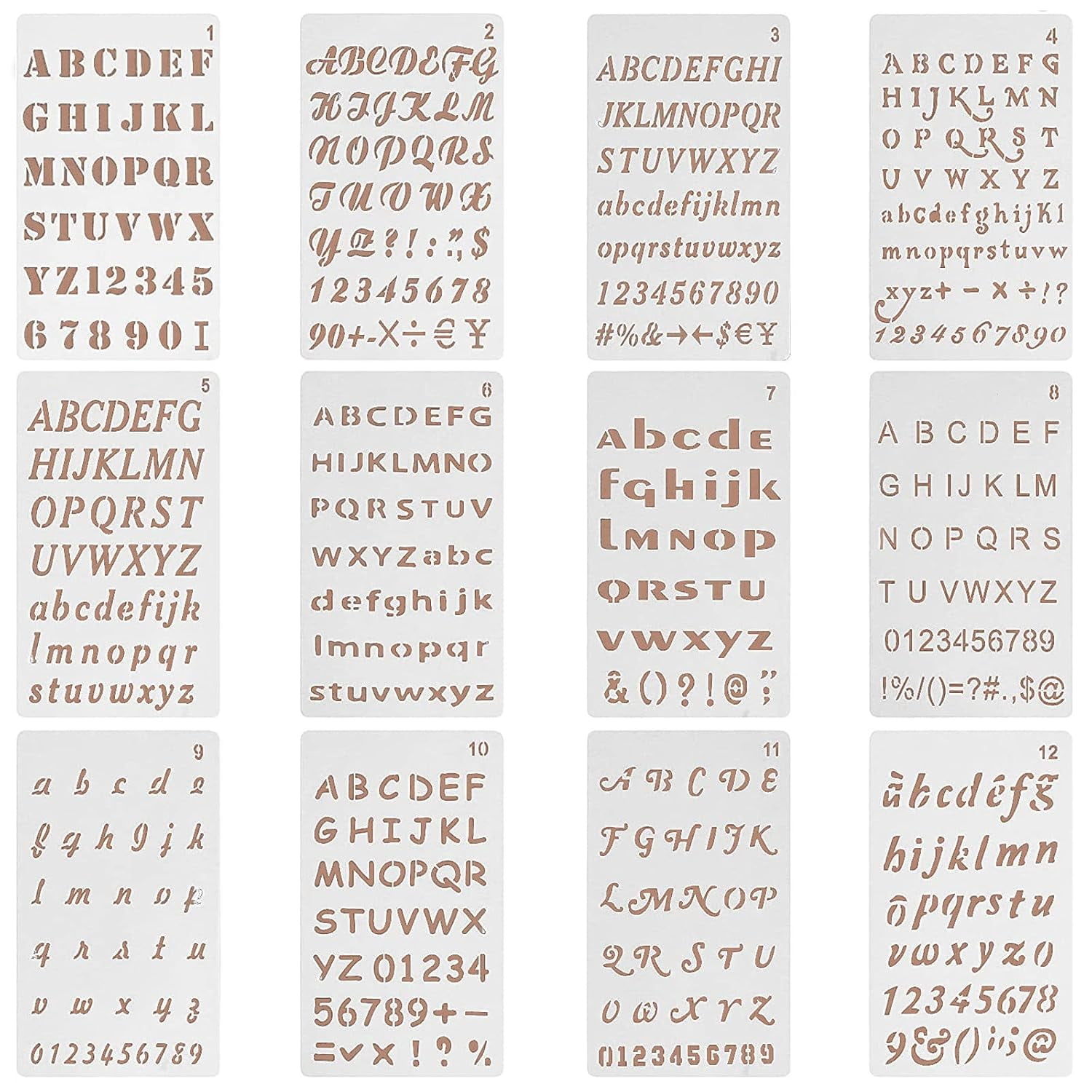 vobumar 12 Pcs 4 x 7 Inches Letter Stencils Alphabet Stencils Letter ...