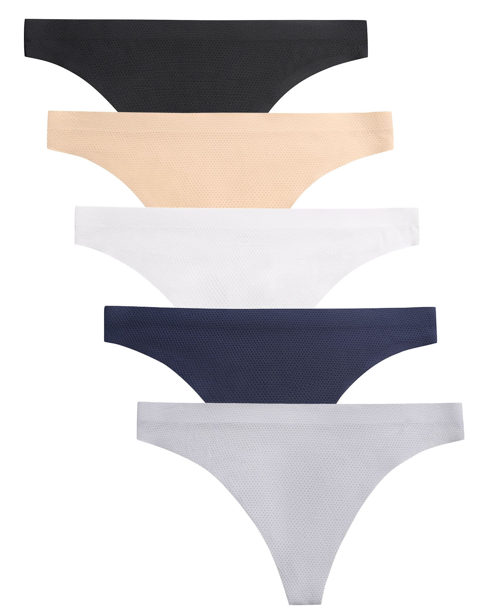 VOENXE Seamless Women Underwear Thongs,No Show Ladies Thong,Breathable ...