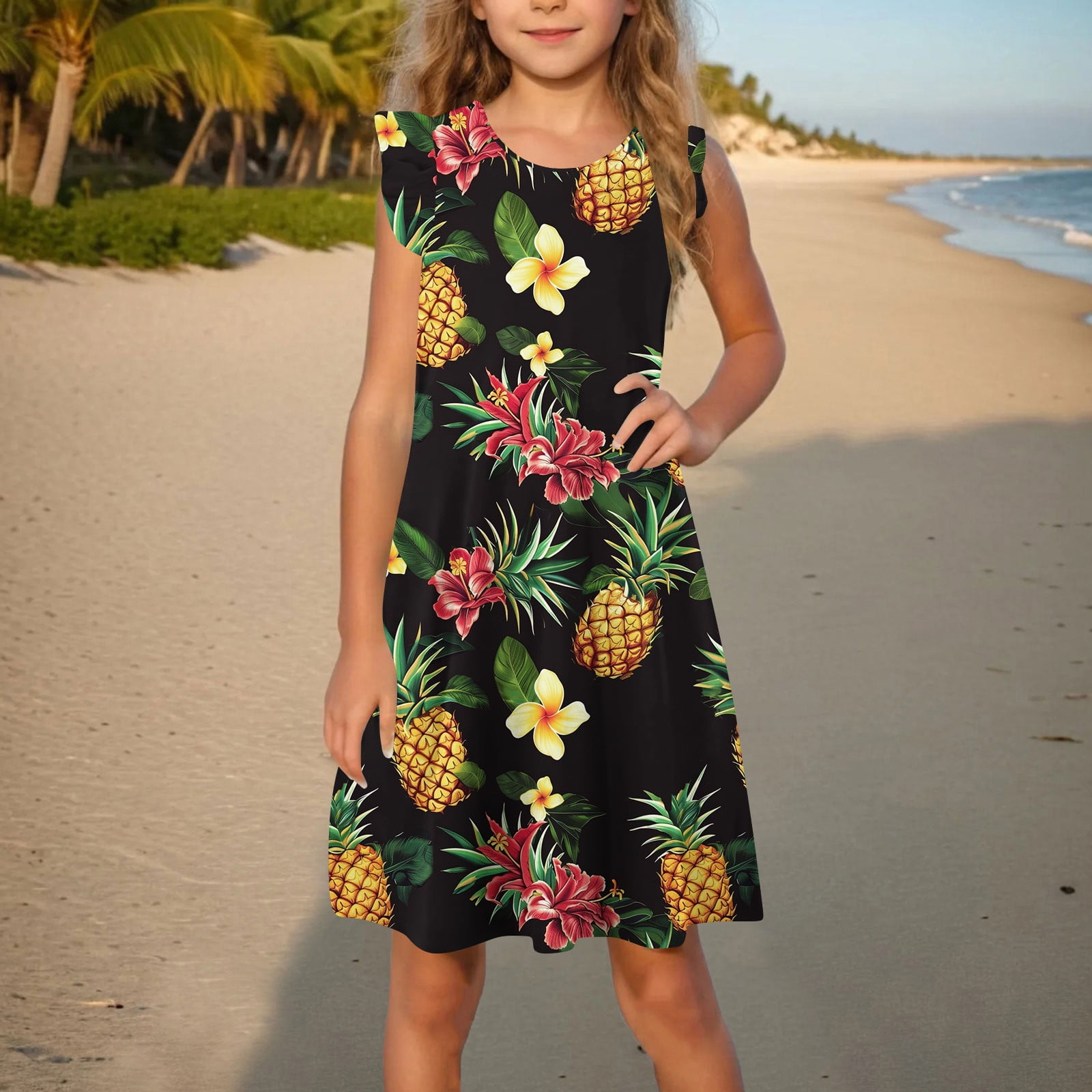 vokkrv Girls Summer Dress Tween Flutter Sleeve High Low Formal Dresses ...
