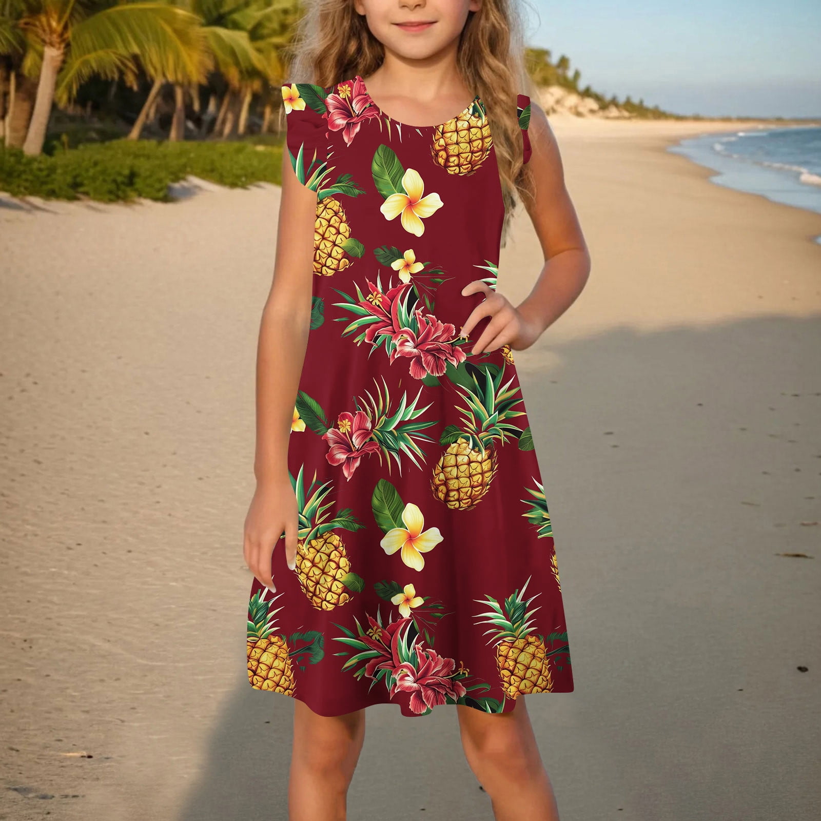 vokkrv Girls Summer Dress Tween Flutter Sleeve High Low Formal Dresses ...