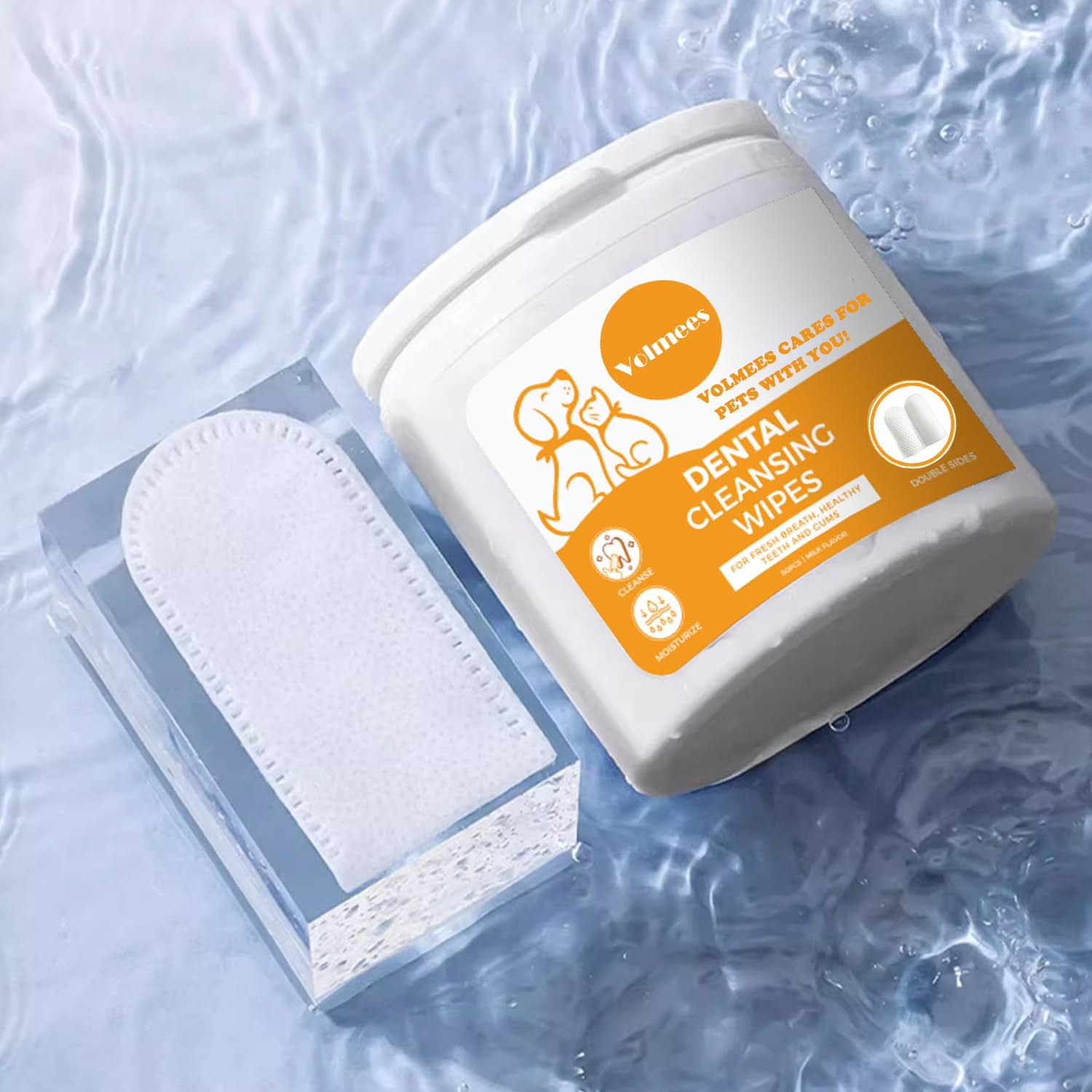 volmees Dog Teeth Cleaning YPF5 Wipes, Pet Dental Finger Wipes for Dogs ...