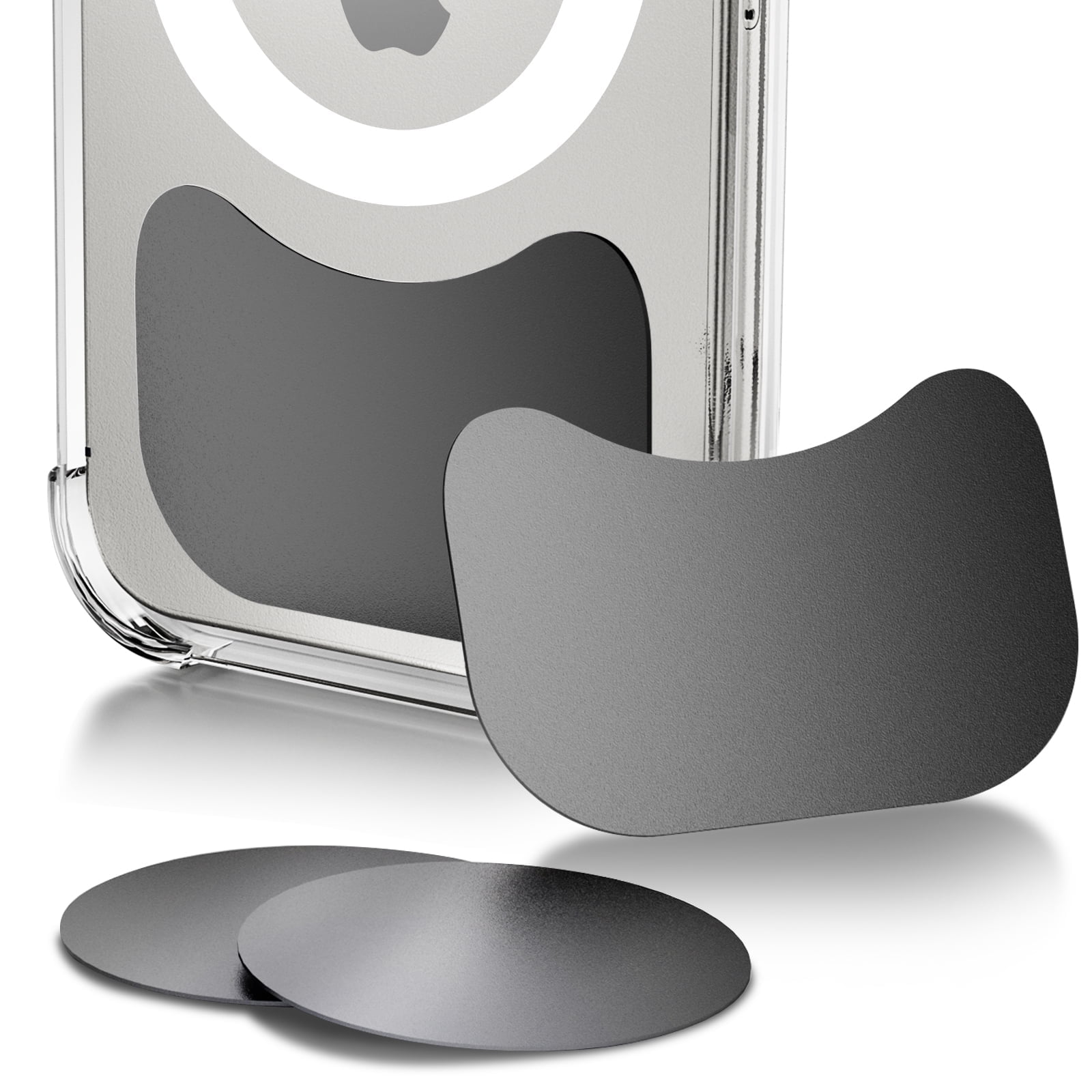 VOLPORT, Metal Plate for Phone Magnet, 4 Pack, Black Rectangle & Round ...