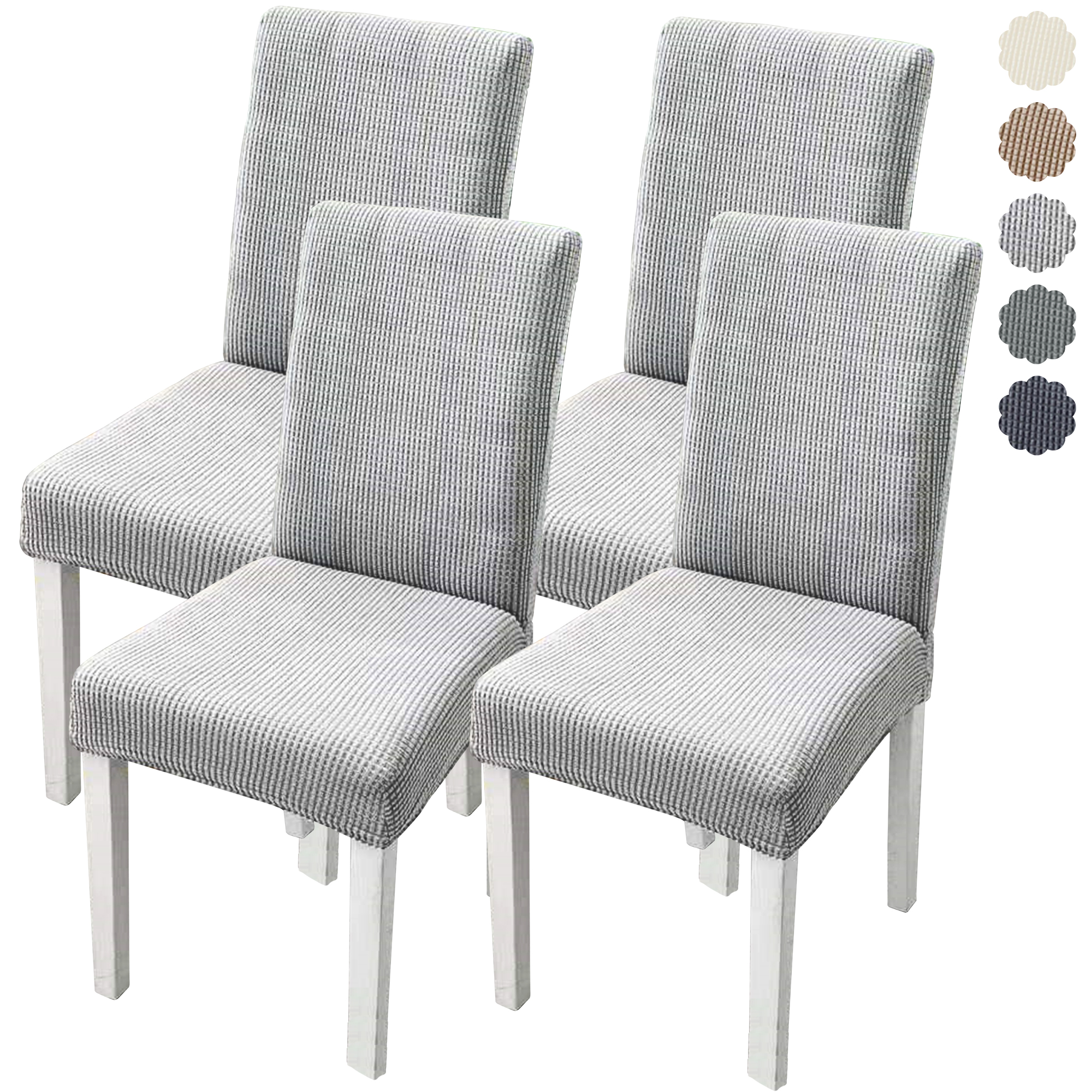 voofly Dining Chair Covers Set of 4 Chair Protector High Stretch Wear ...
