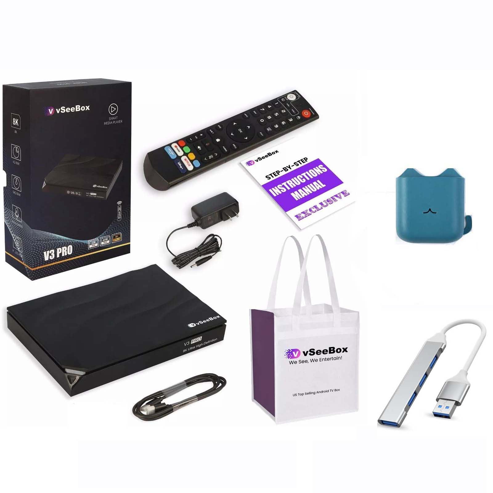 vseebox V3 Pro Android 11 TV Box | 8K HDR | 4GB+64GB | WiFi 6 | remote ...