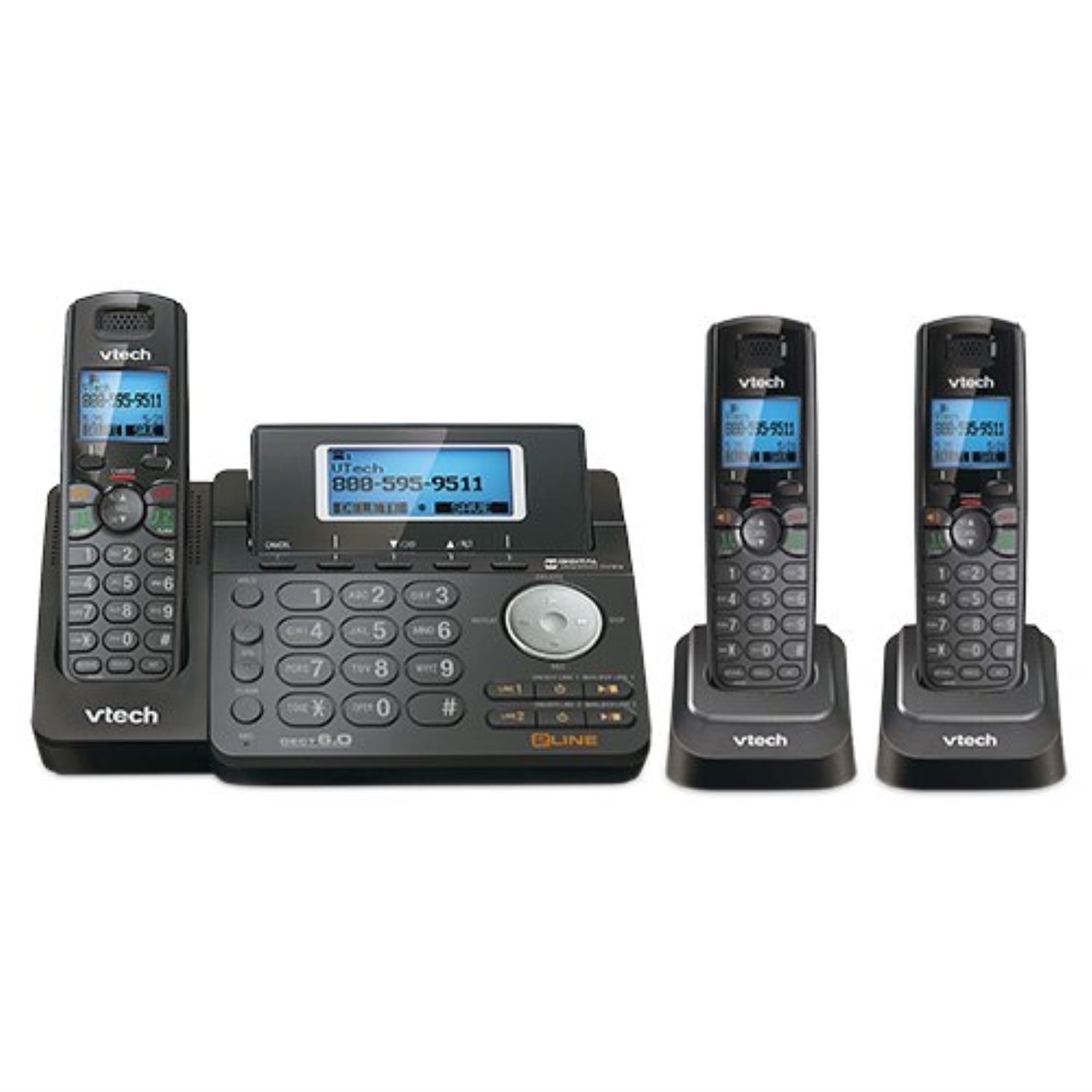 VTech DS6151-11 DECT 6.0 2-Line Cordless Phone with Answering System ...