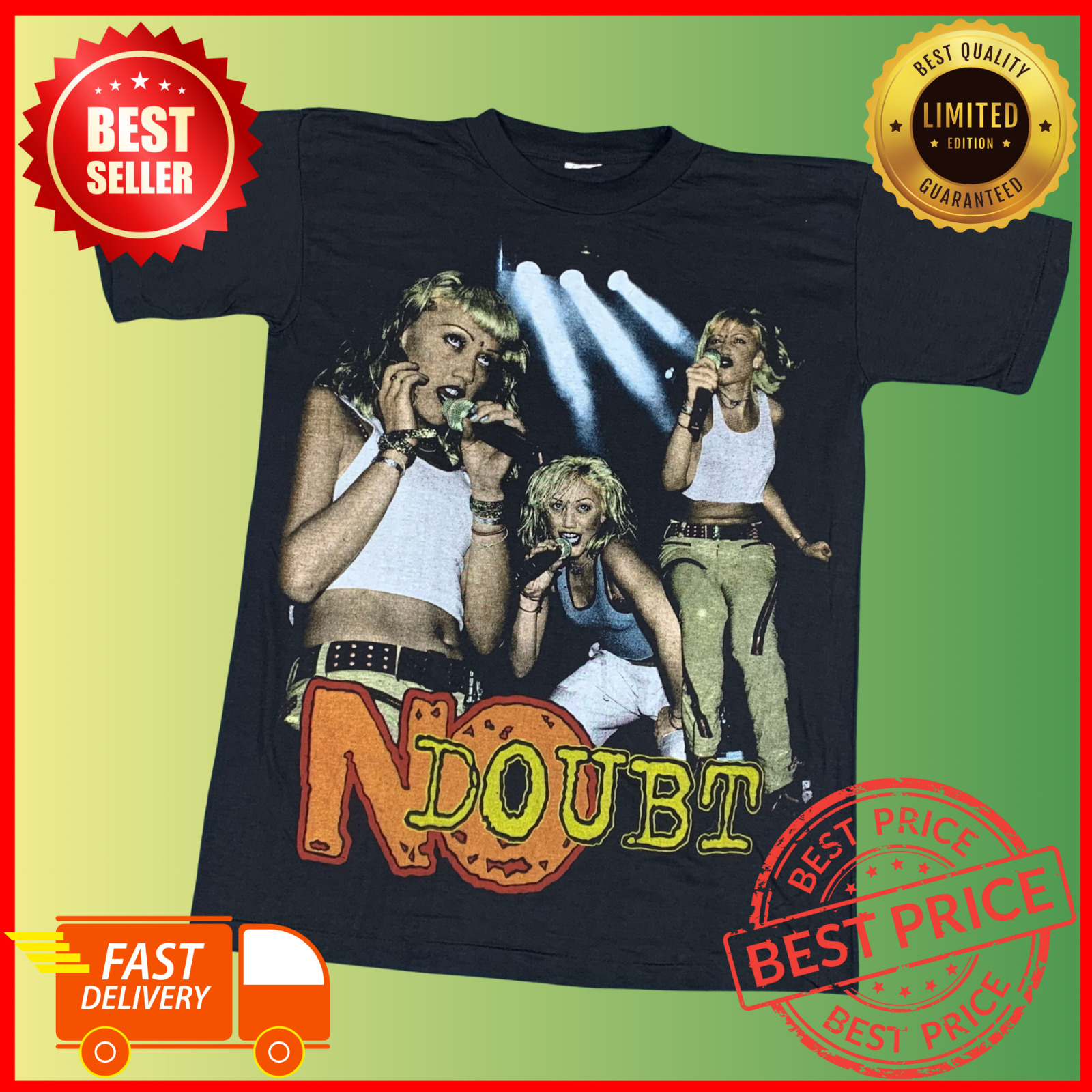 vtg 90s No Doubt bootleg rap Black All Size T-Shirt - Walmart.com