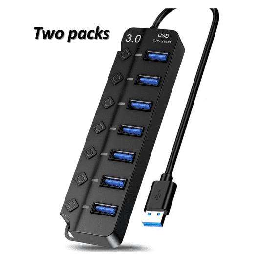 vvia shoping 7 Port USB Hub Splitter 3.0 Powered for Laptop Computer ...