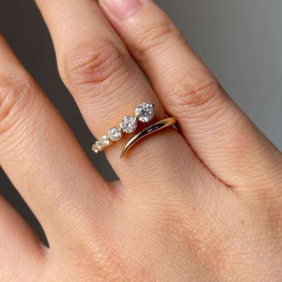 vylahjewellery Adjustable Anniversary Engagement Ring Sparkling Round ...