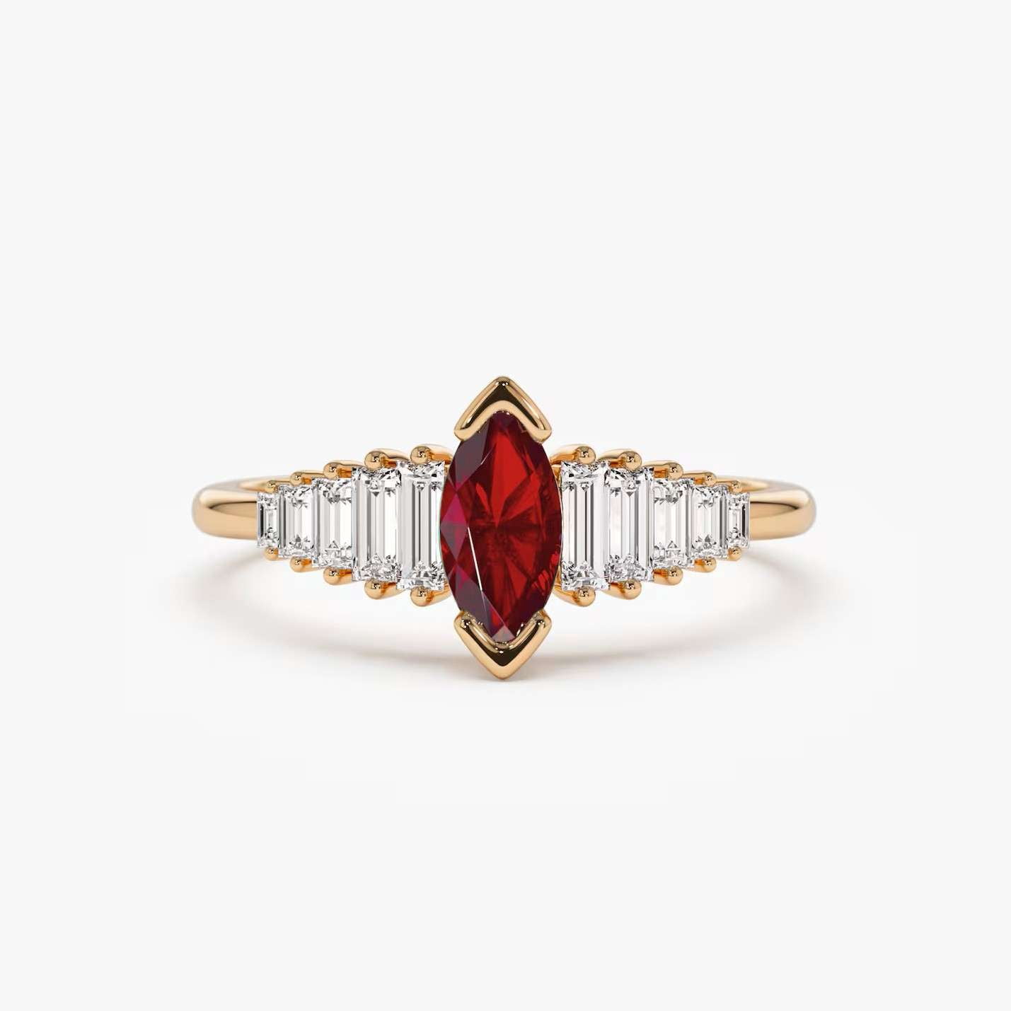 vylahjewellery Vermeil Rose Gold Ruby and Diamond Engagement Ring for ...