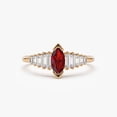 vylahjewellery Vermeil Rose Gold Ruby and Diamond Engagement Ring for ...