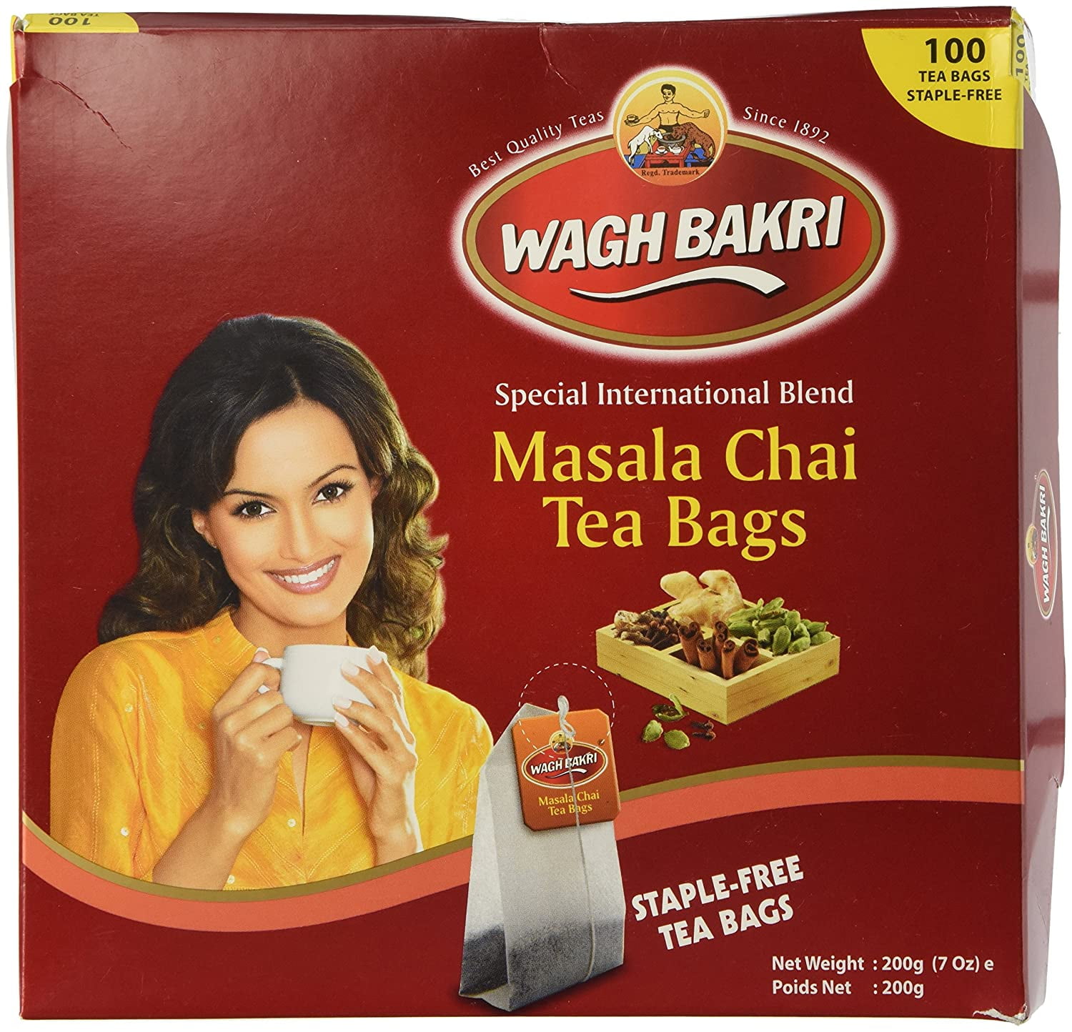 Wagh Bakri Masala Chai Tea Bags, 100's Blend with Indian Flavors (Pack ...