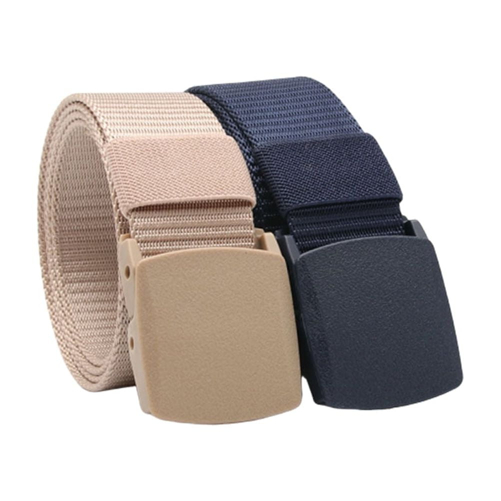 2pcs Lightweight Nylon Waist Belt with Plastic Buckle Adjustable Casual ...