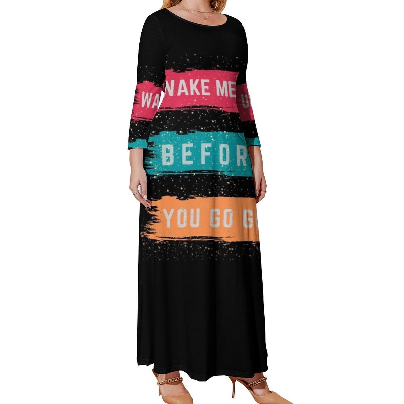 wake me up before you go go Long Sleeved Dress womens clothing dresses ...
