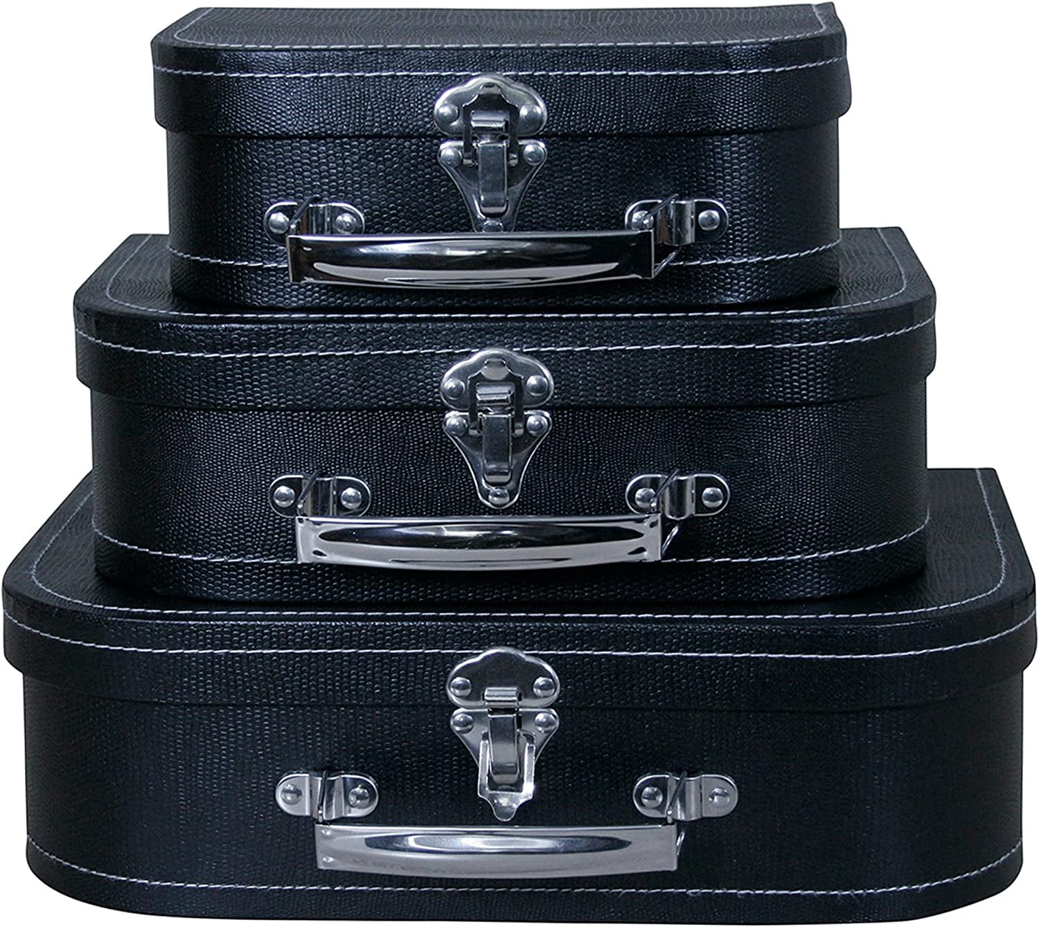 wald imports - Set of 3 Paperboard Suitcases -Decorative Storage Boxes ...