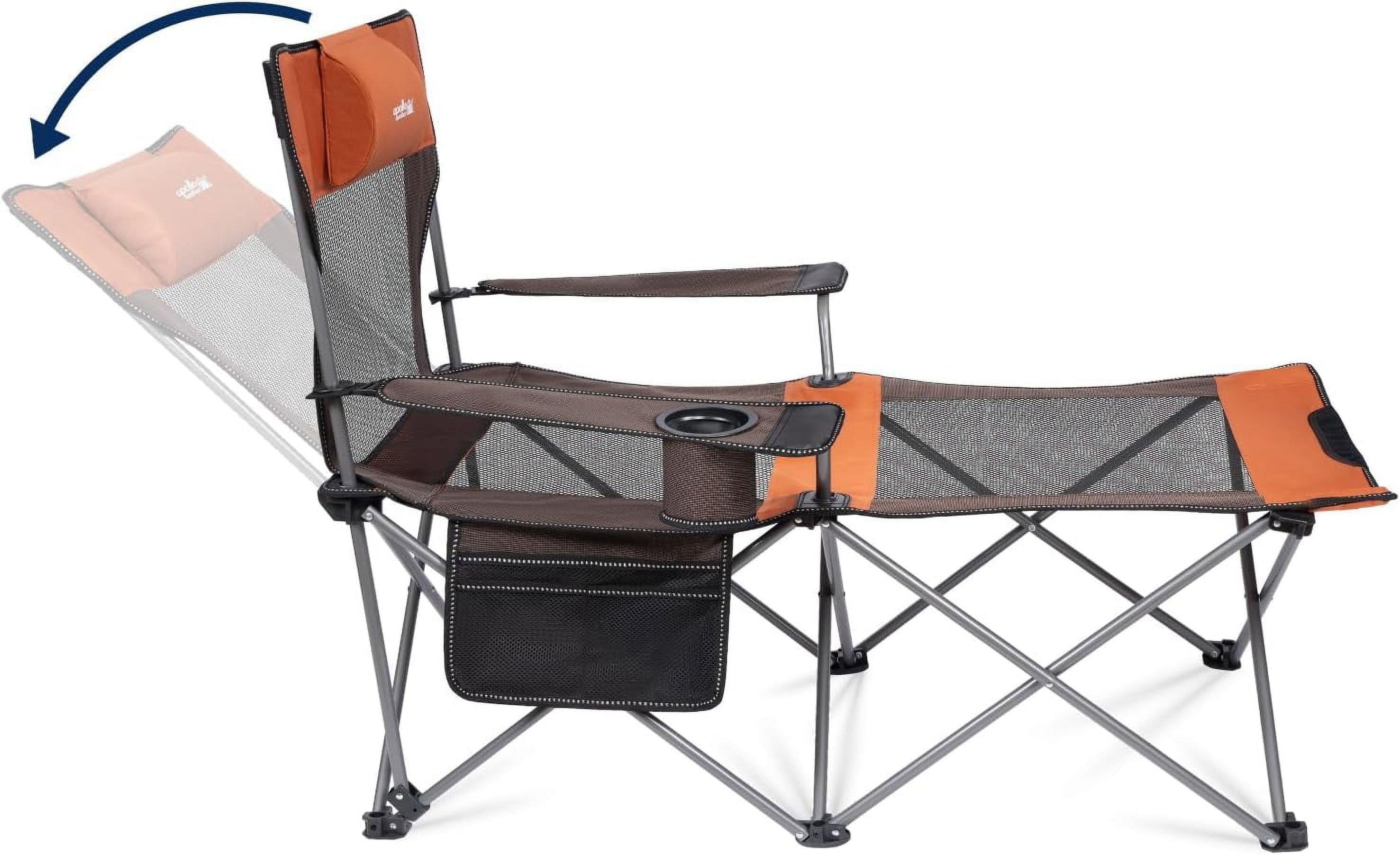 walker Camping Chairs for Adults - 6 Legged Beach Chair with Foot Rest ...