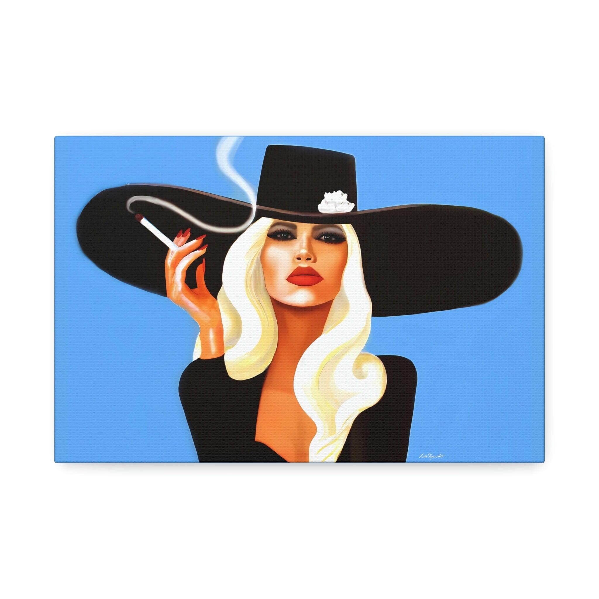 wall art, wall art canvas, wall art dcor, woman art, cigarette, smoking ...