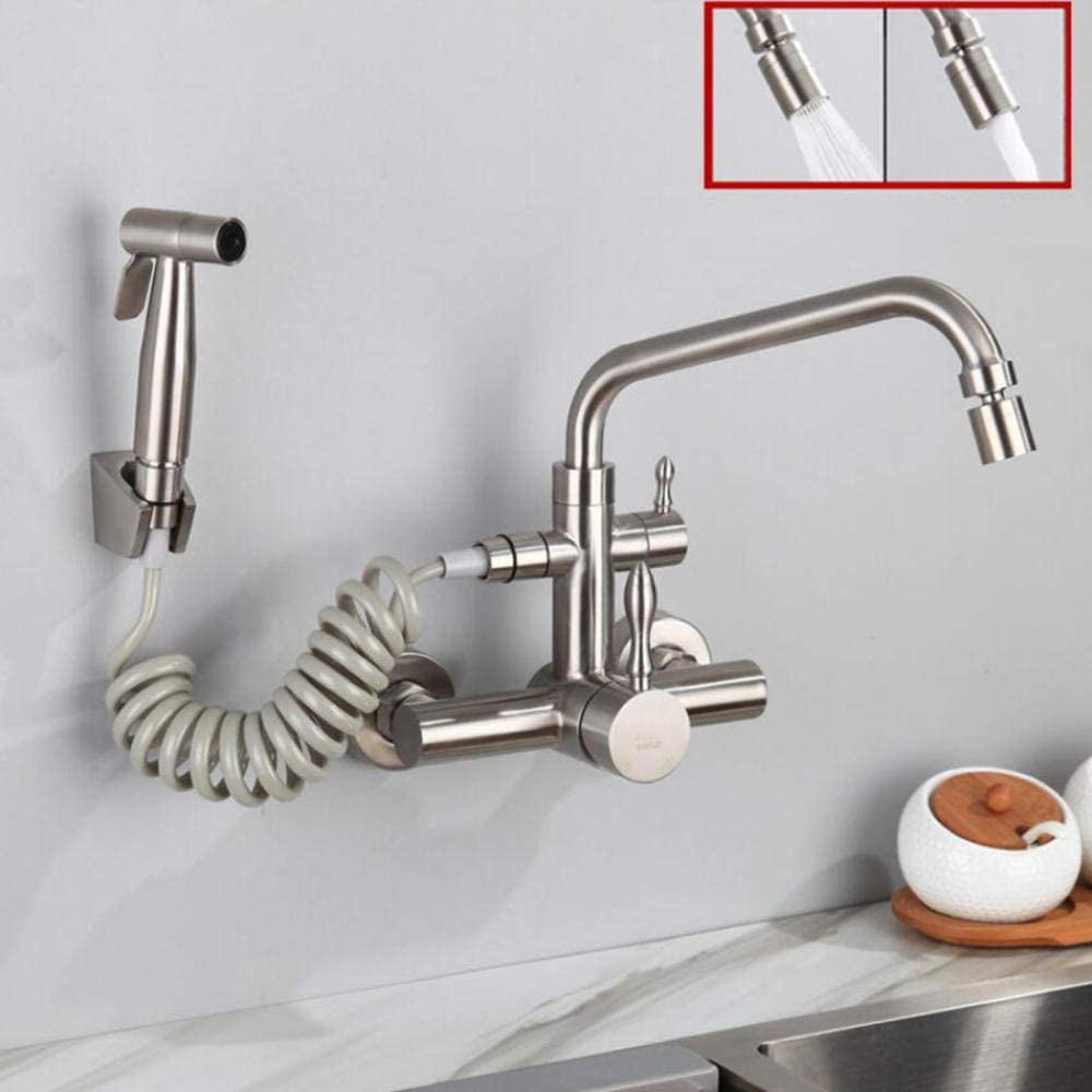 wall mount kitchen faucets, multi-function pull-out spray gun, 304 ...