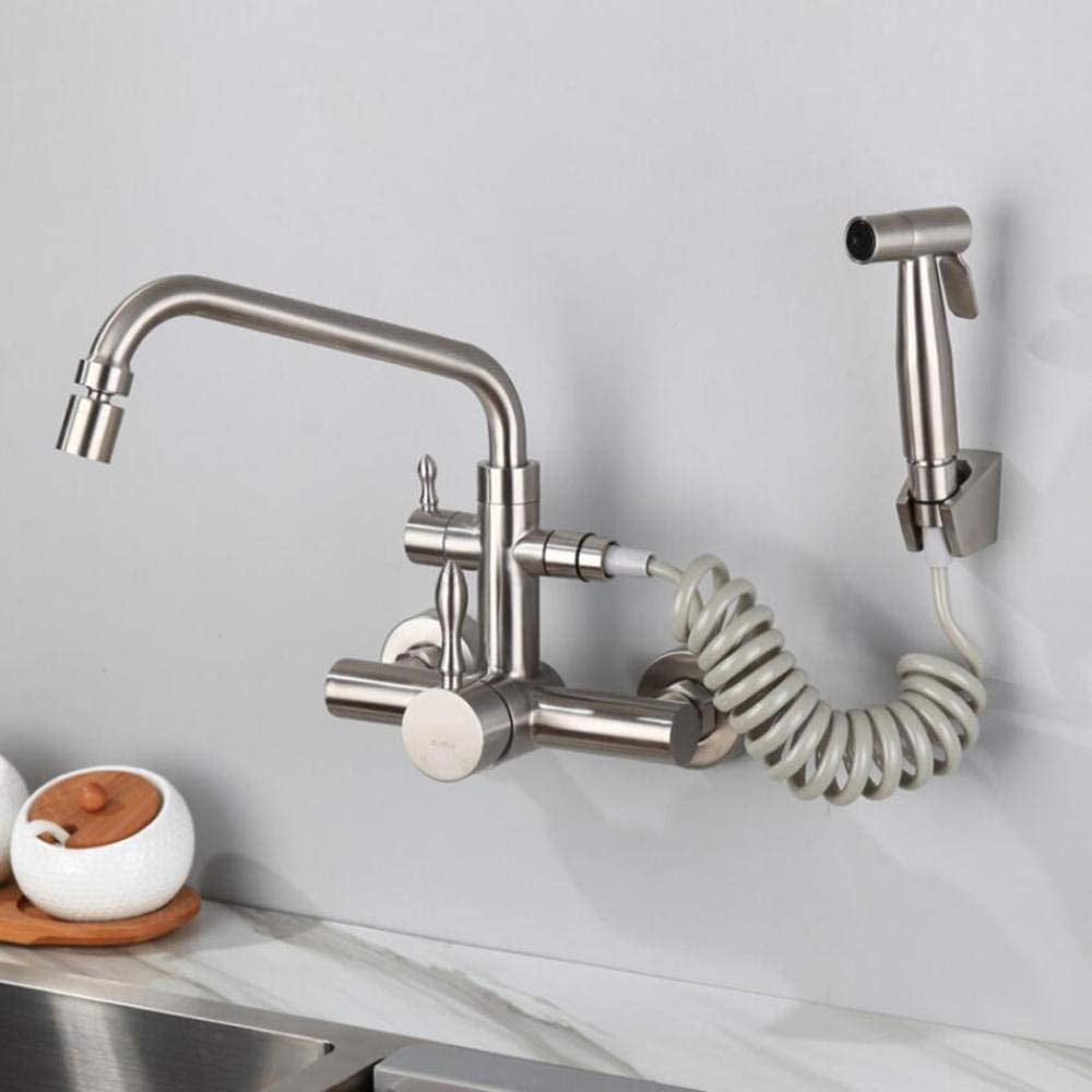 wall mount kitchen faucets, multi-function pull-out spray gun, 304 ...