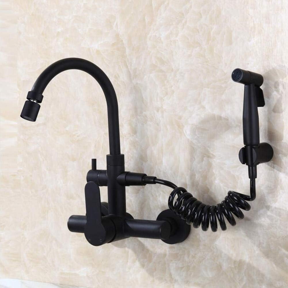 wall mount kitchen faucets, with pull-out spray gun, 304 stainless ...