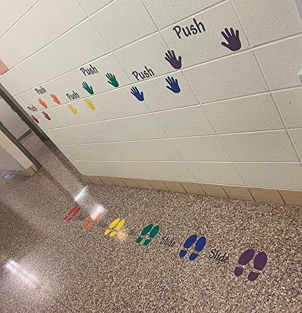 wall pushes slide feet sensory path floor decals for kids - die-cut ...