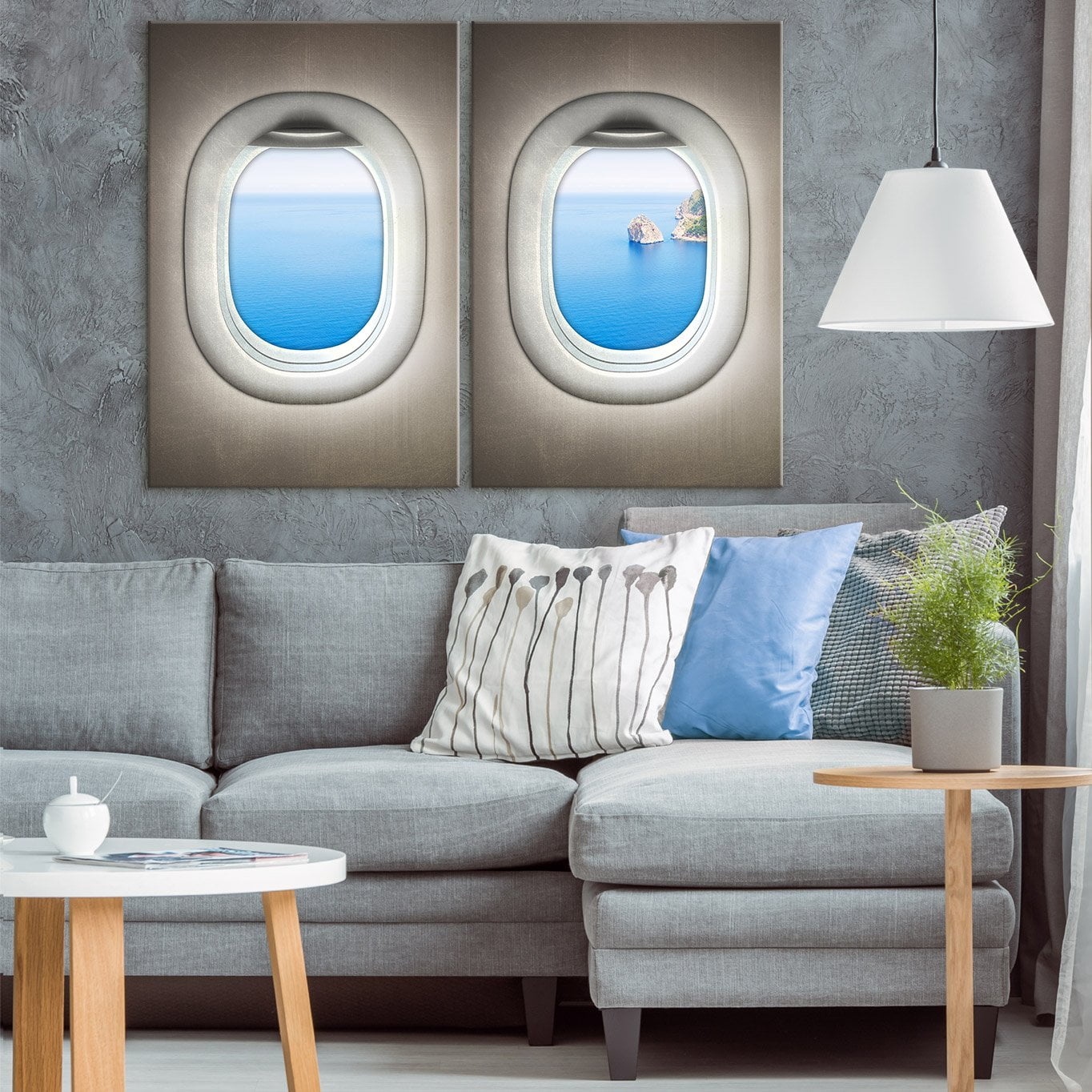 wall26 - 2 Panel Canvas Wall Art - Still Waters Window View Canvas ...