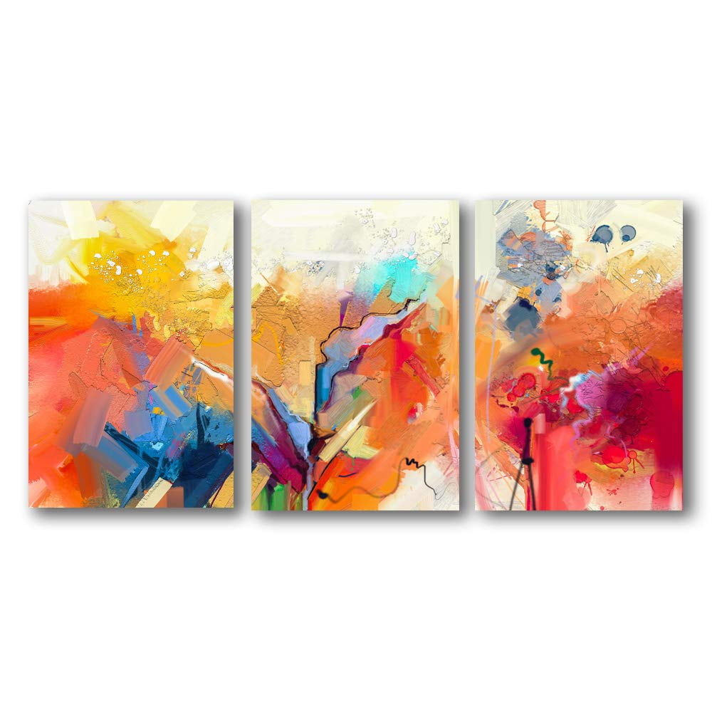 wall26 3 Panel Canvas Wall Art Abstract Oil Painting Pictures Home Wall ...