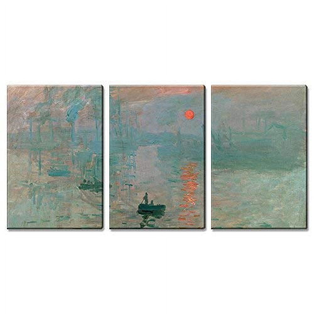 wall26 3 Panel Canvas Wall Art - Impression, Sunrise by Claude Monet ...